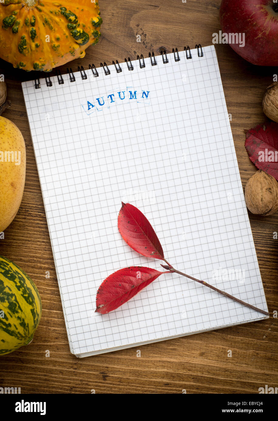 Agriculture harvested products and notebook on wooden Stock Photo - Alamy