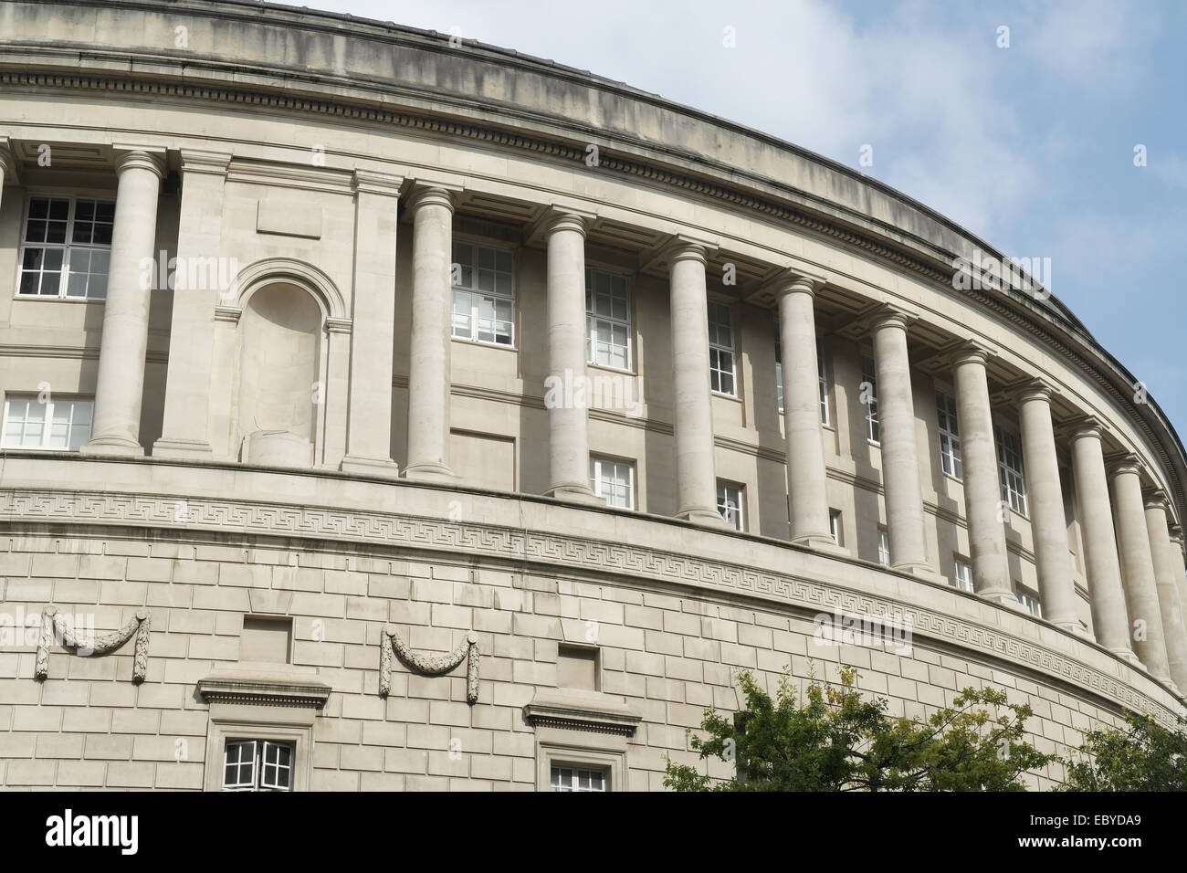 Blue sky view white Portland Stone neo-classical rotunda with Tuscan ...