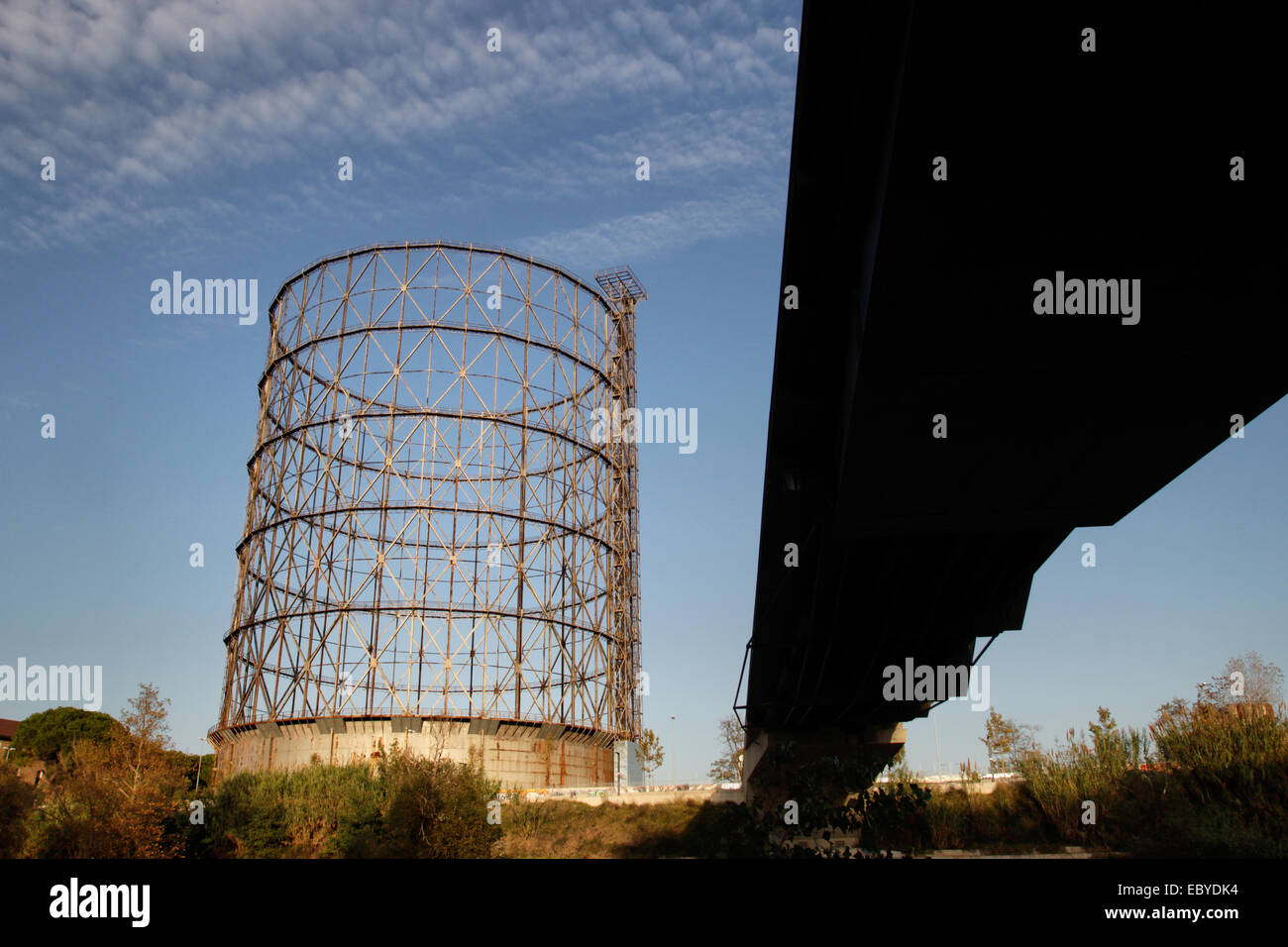 the Old Gasholder in Ostiense district, Rome, Italy Stock Photo - Alamy