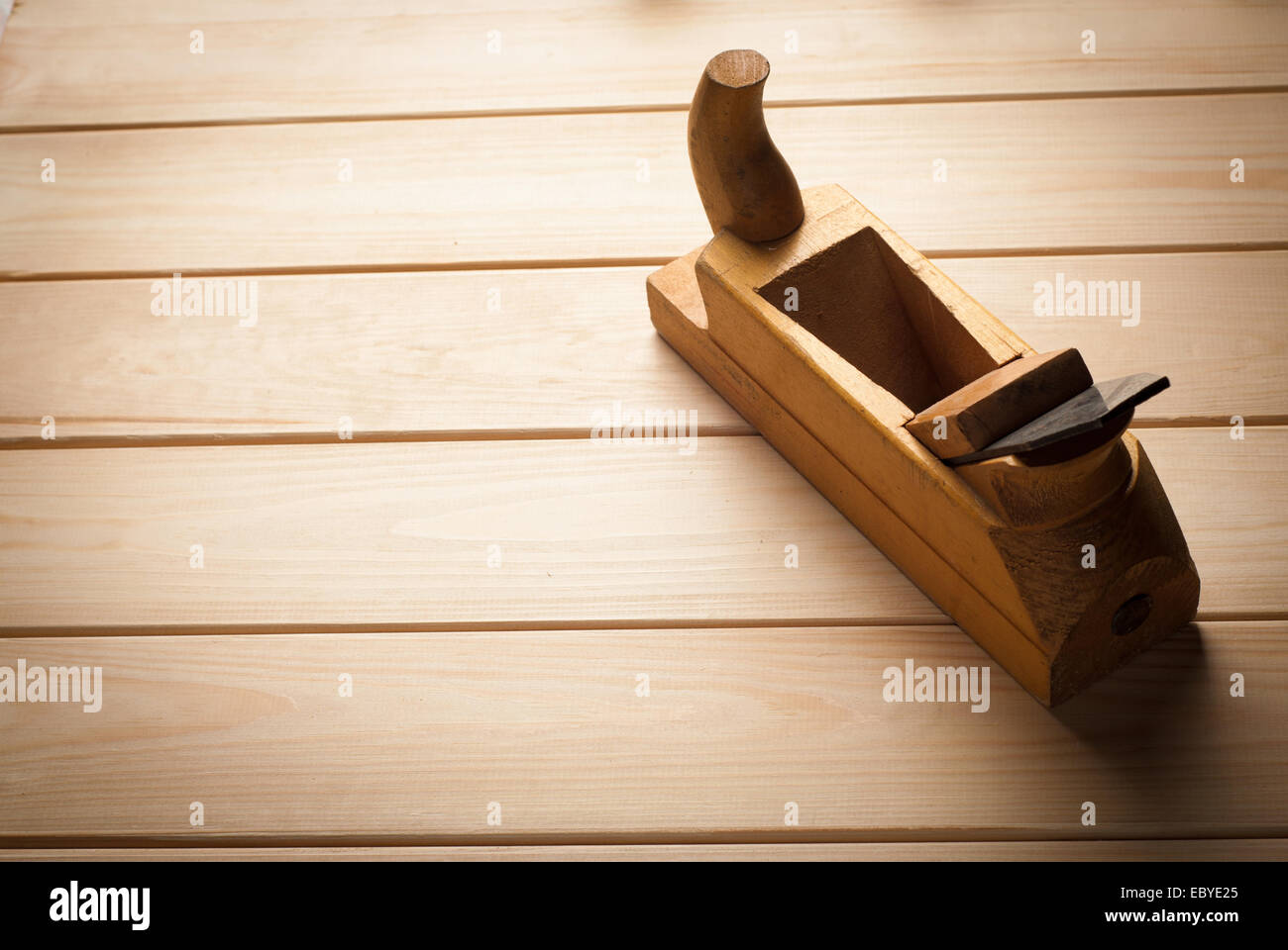 old wooden plane in a workshop of the carpenter Stock Photo - Alamy