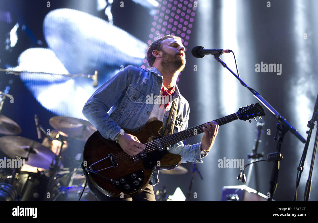 Kings of Leon performing live on stage on their Mechanical Bull Tour ...