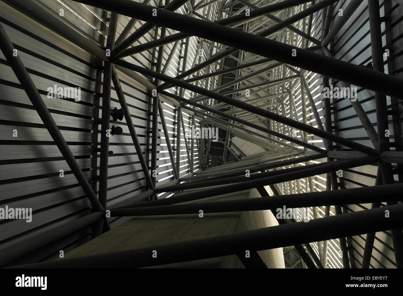 View from below internal metal beams supporting the Air Shard, Imperial ...