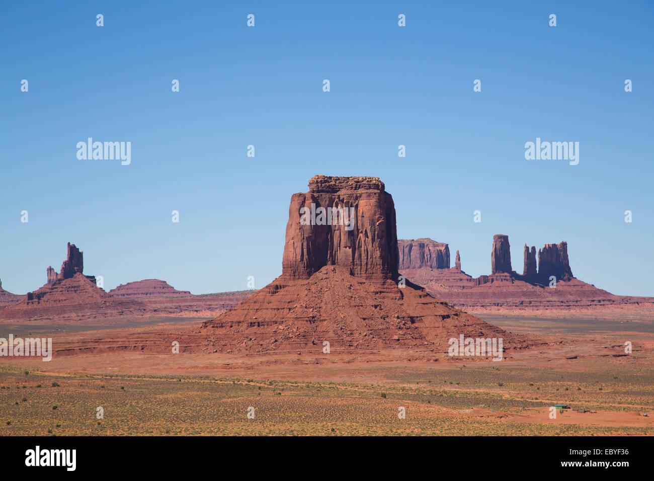USA, Utah, Monument Valley Navajo Tribal Park, Merrick Butte, view from ...