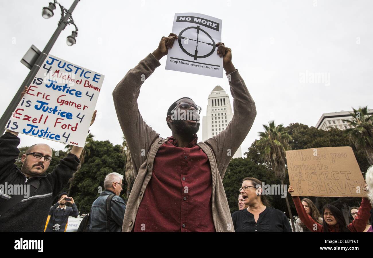 Los Angeles, California, USA. 5th Dec, 2014. Members of Stop Mass ...