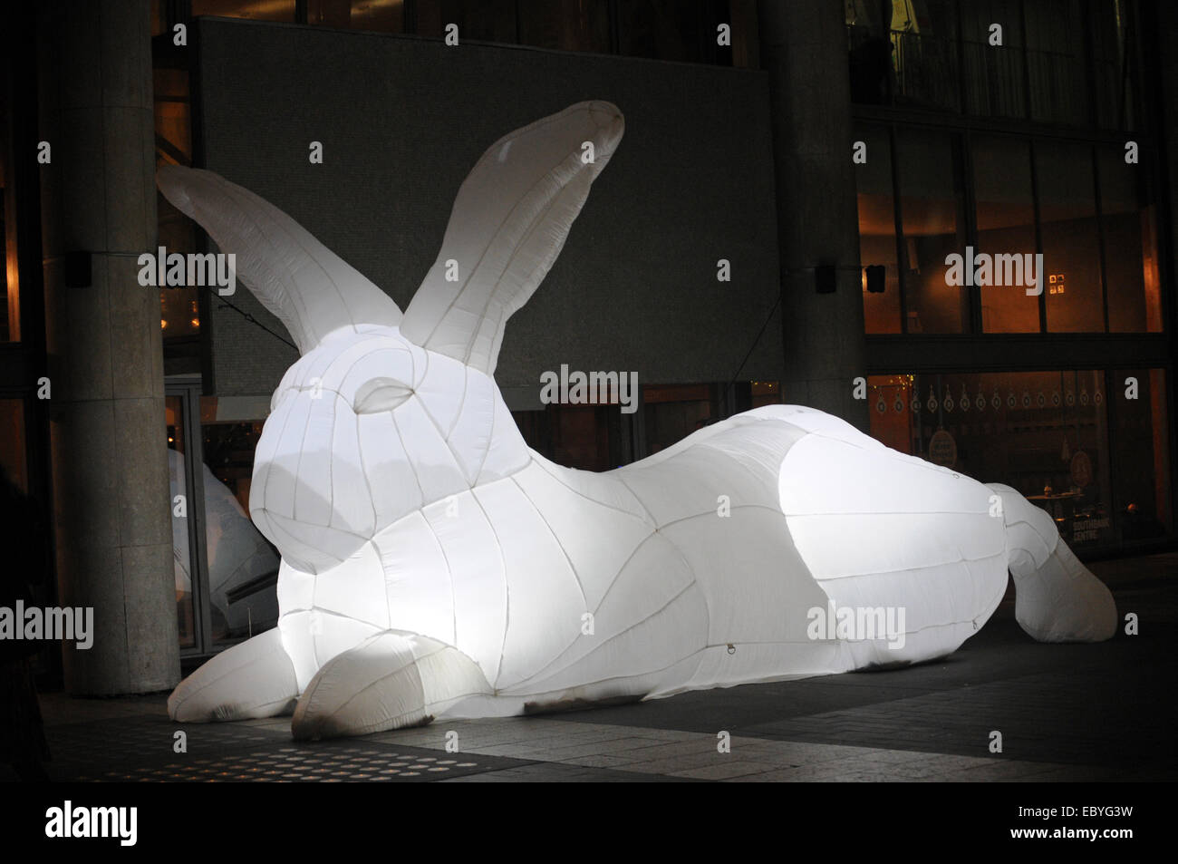London, UK, 5 December 2014, Large inflatable rabbit sculptures go on ...