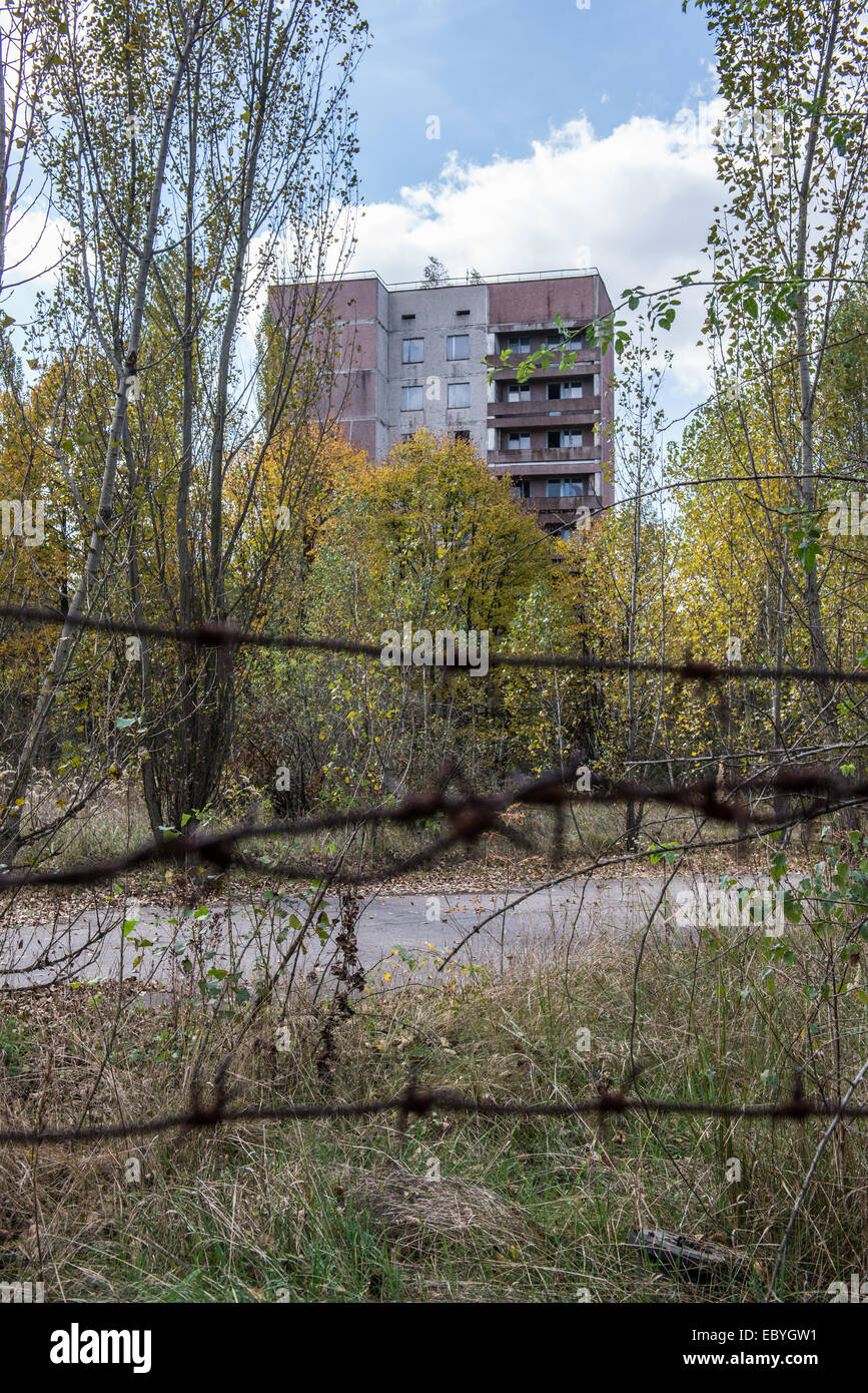 block of flats in Pripyat abandoned city, Chernobyl Exclusion Zone ...
