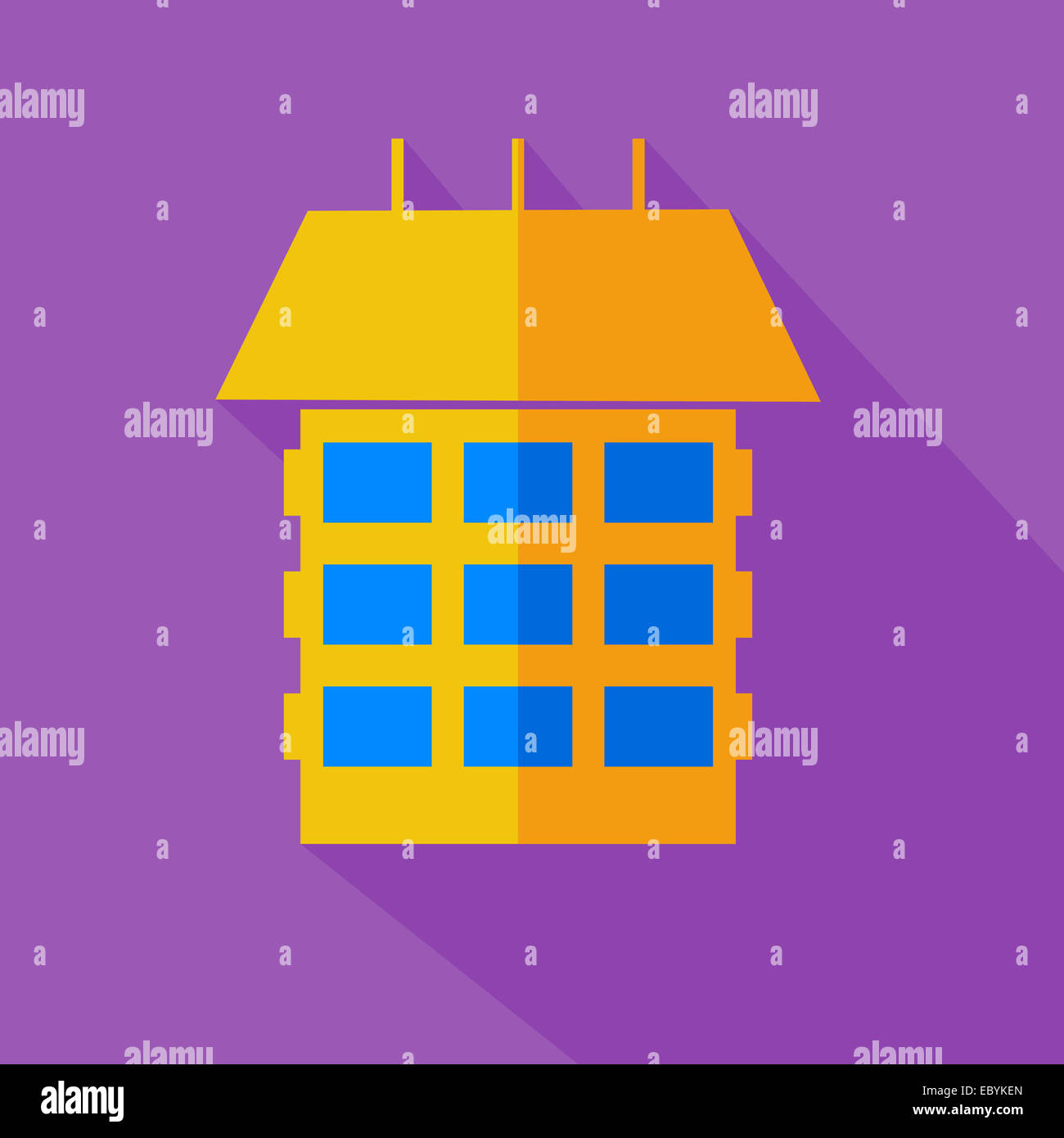 Modern flat design concept icon. Modern style yellow house. Vect Stock ...