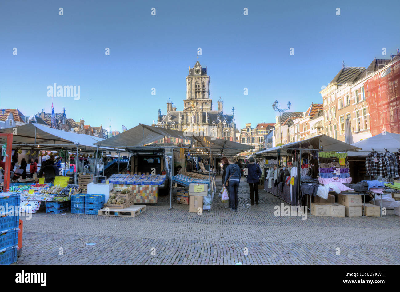 DELFT, NETHERLANDS - OCTOBER 24: People in the traditional market on ...