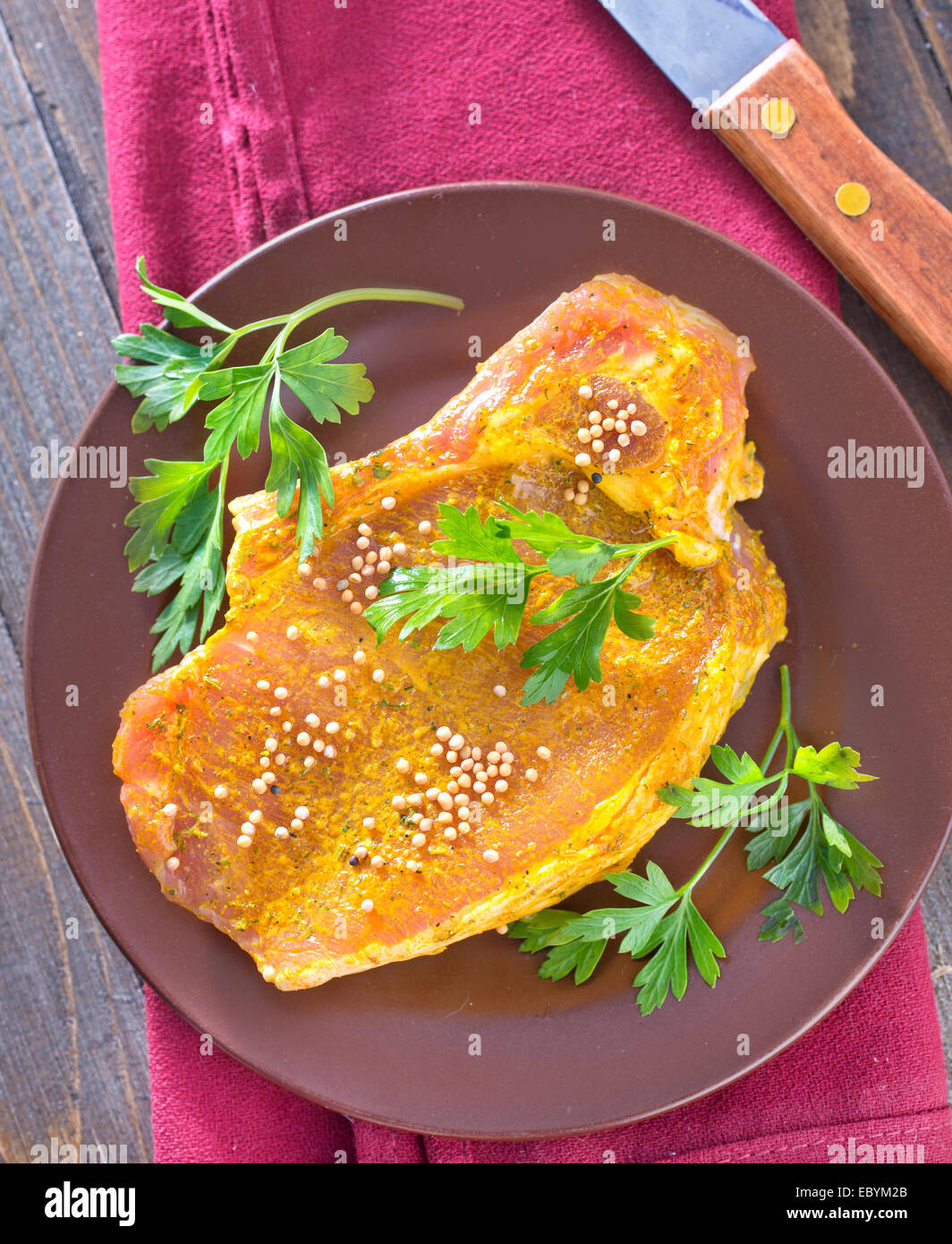 raw meat with marinade Stock Photo - Alamy