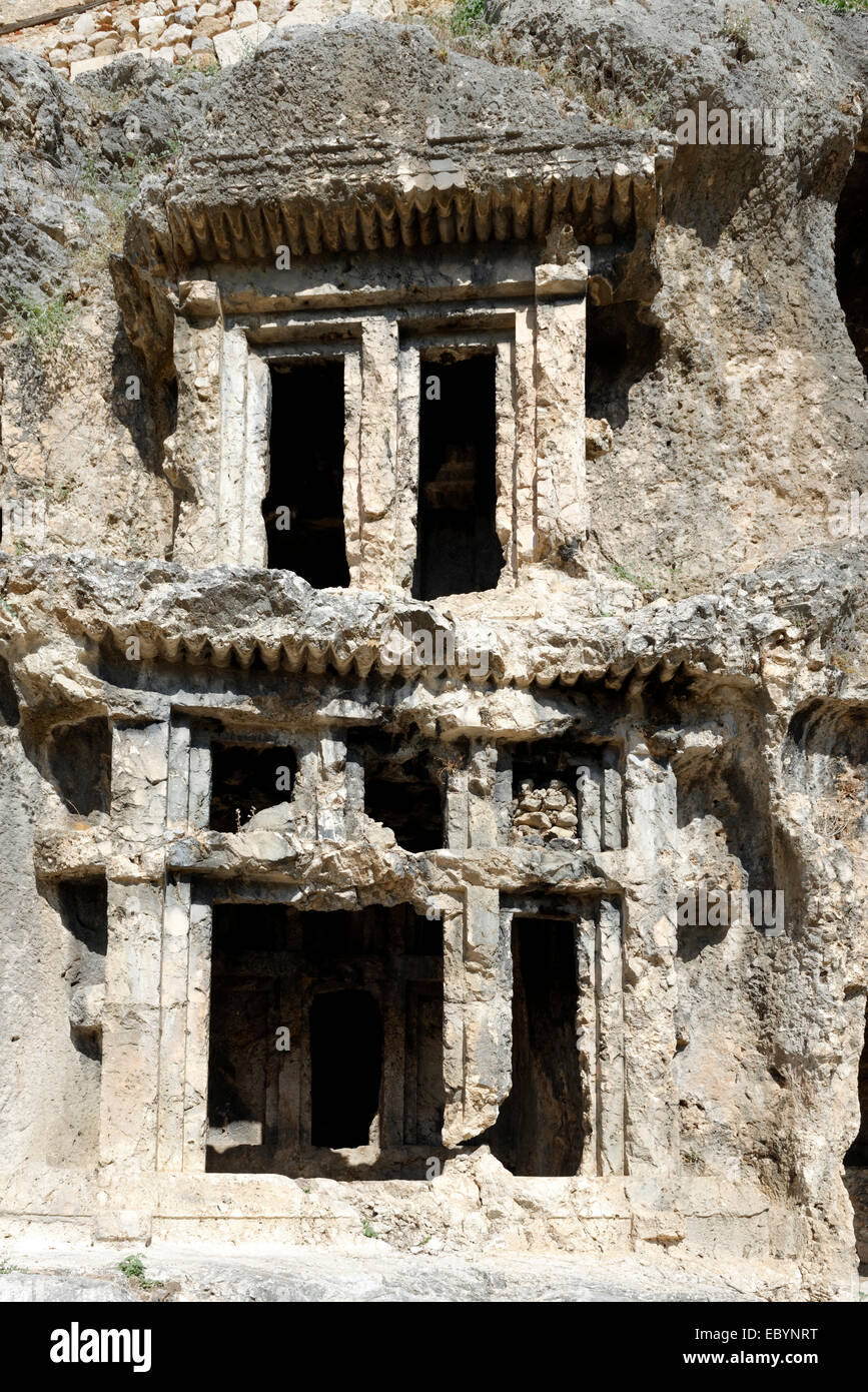 Lycian rock cut tombs on the eastern slope of the Acropolis. Ancient ...