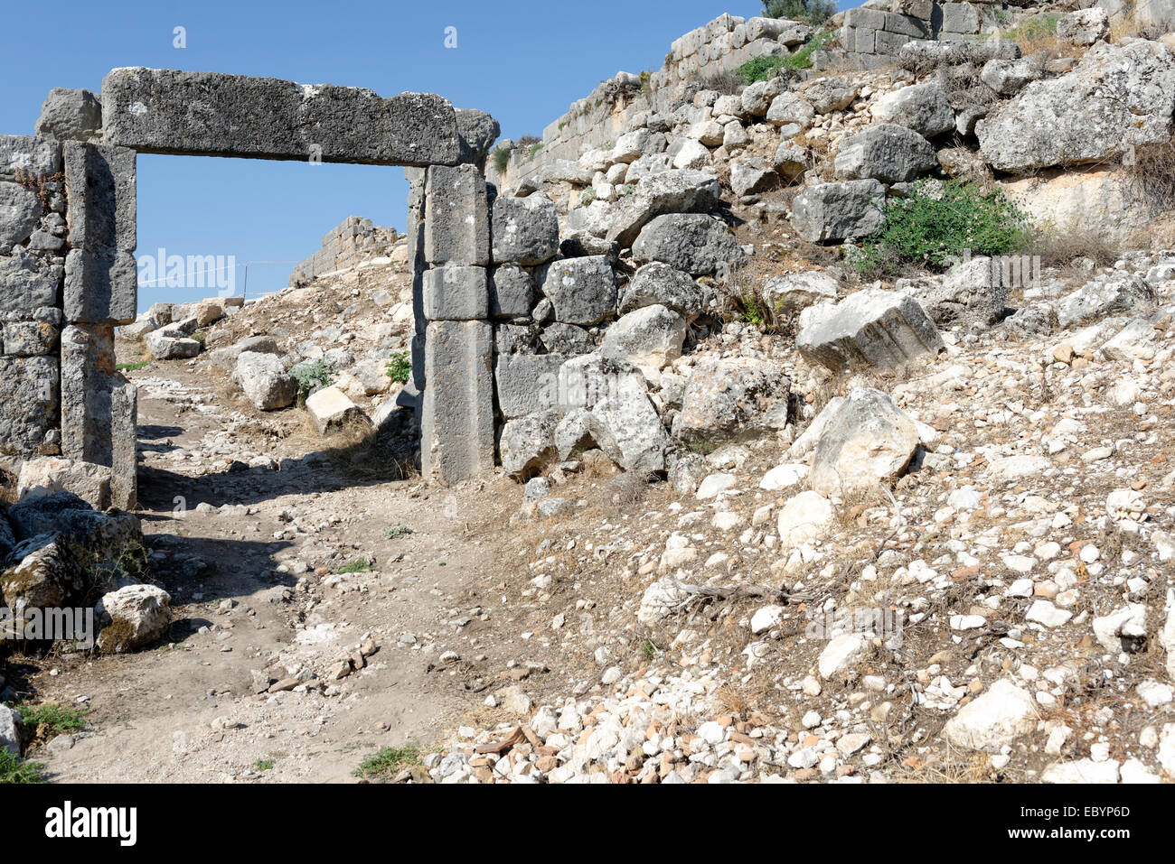 View of the 2nd century Roman period Monumental gate to the Acropolis ...