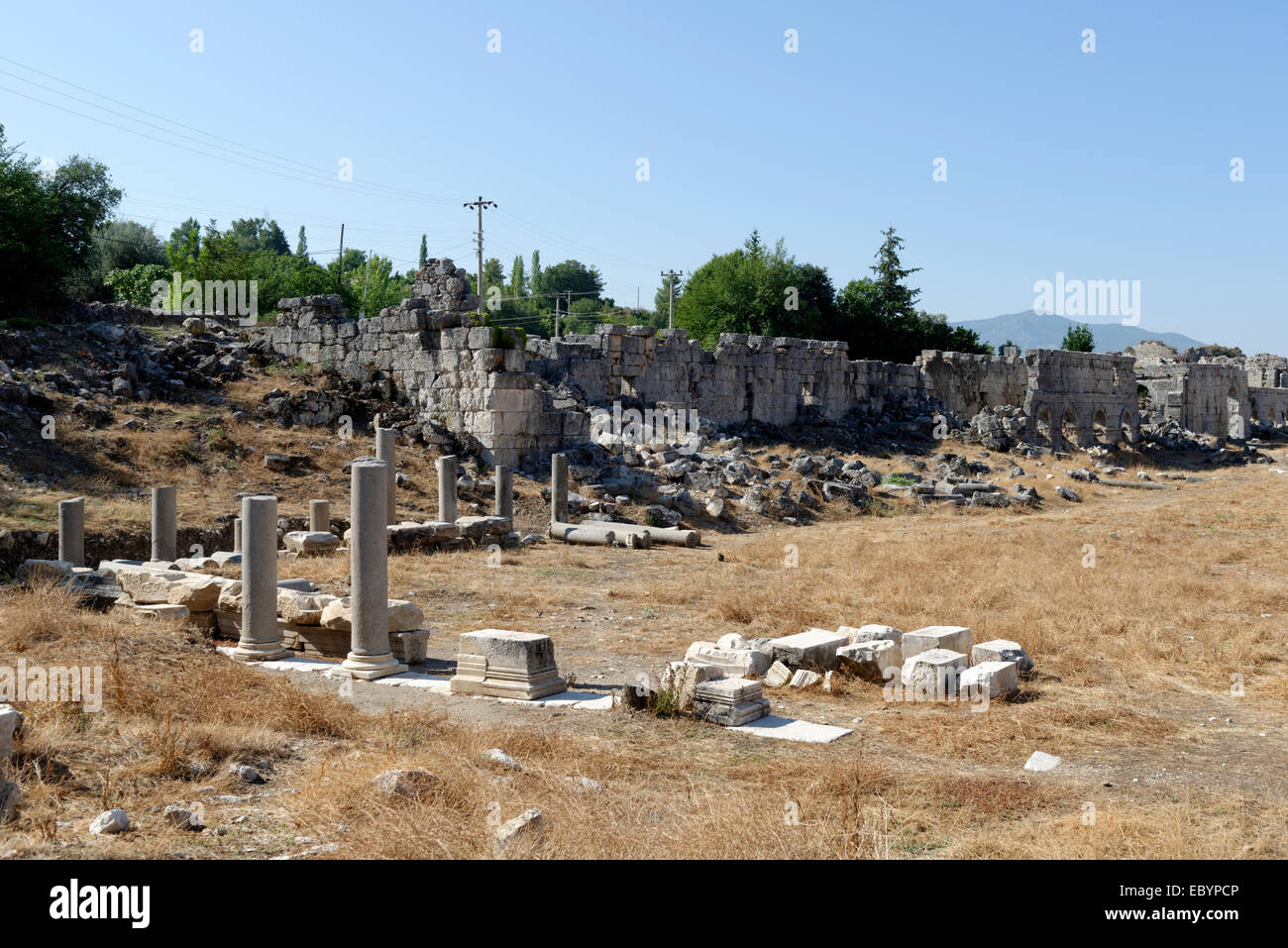 View of the ancient stadium at the base of the Acropolis. Ancient ...
