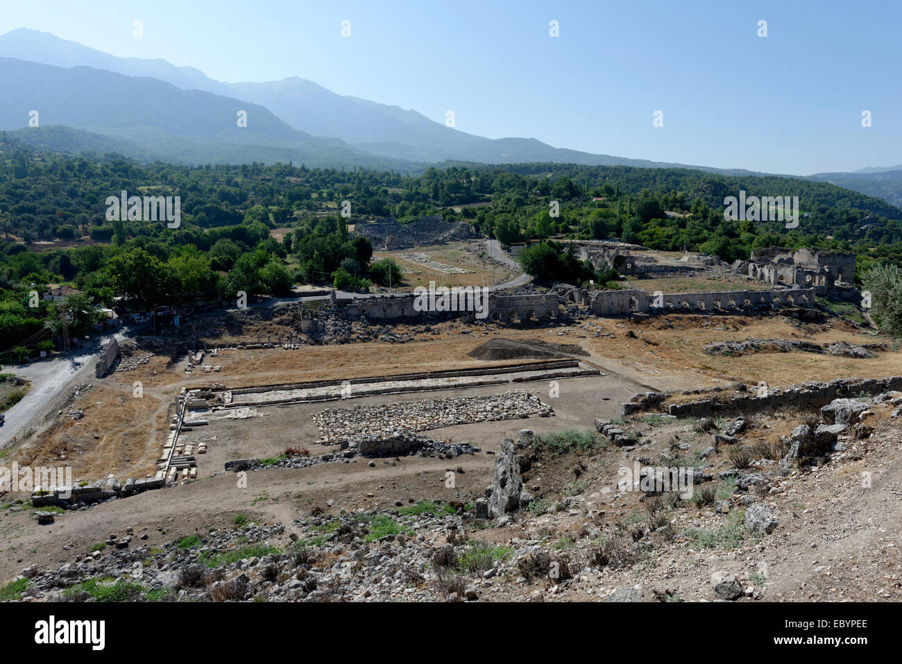 Panoramic view from the Acropolis of the Ancient Lycian city of Tlos in ...