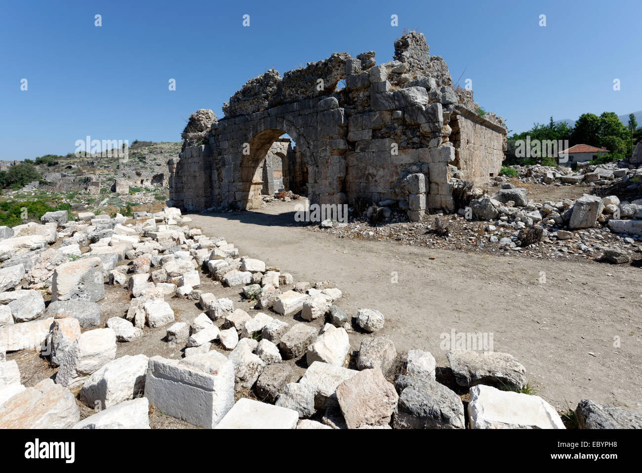 The smaller Roman Baths which is adjacent to the palestra and gymnasium ...