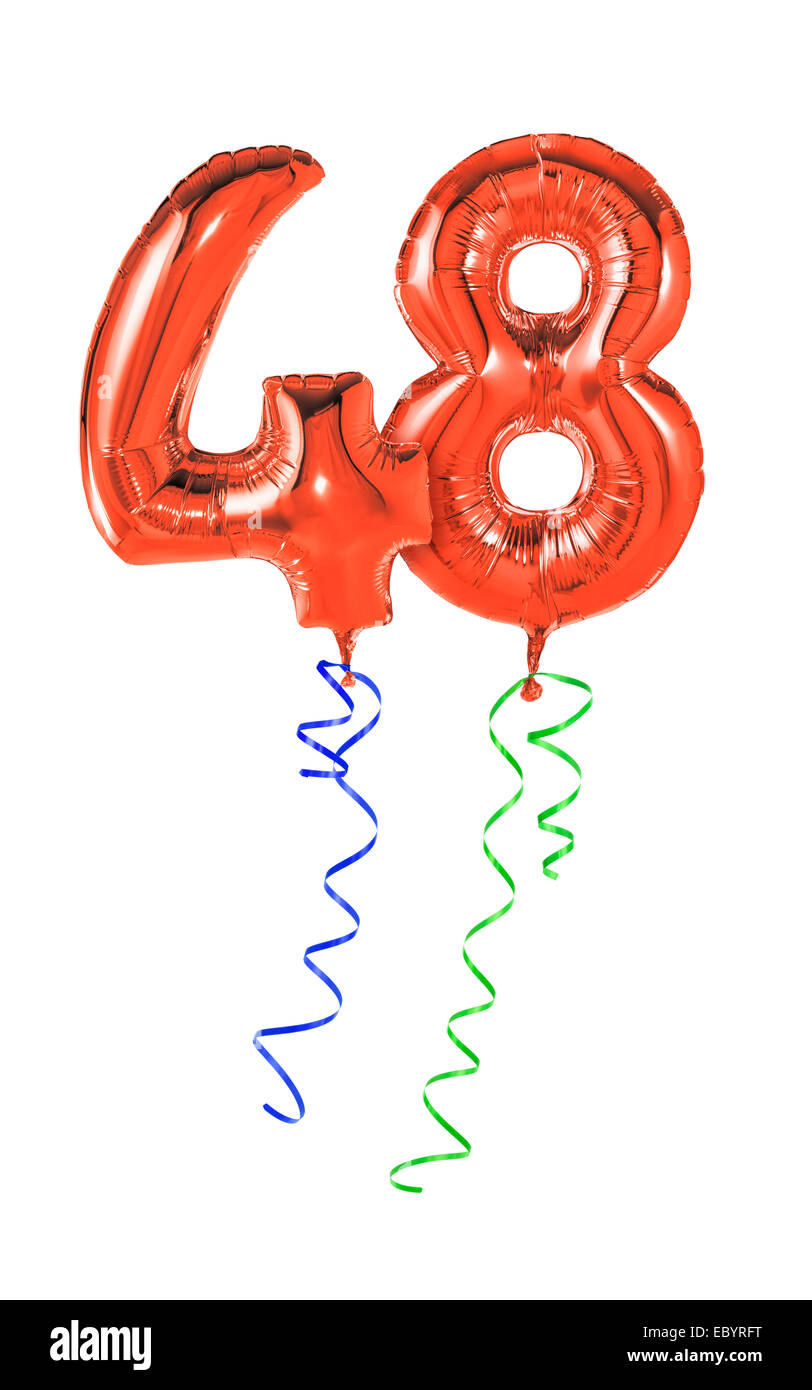 Red balloons with ribbon - Number 48 Stock Photo - Alamy Red balloons with ribbon - Number 48 Stock Photo - Alamy