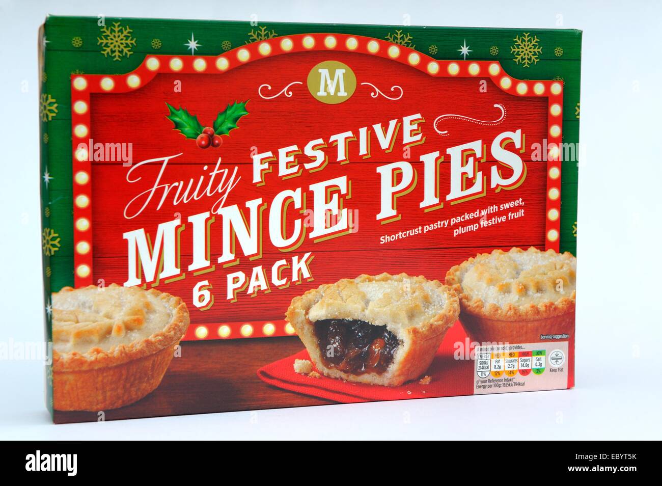 Morrisons fruity festive mince pies 6 pack box England uk Stock Photo ...
