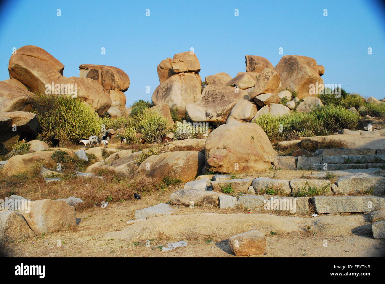 Moon like rocks, Hampi Stock Photo - Alamy