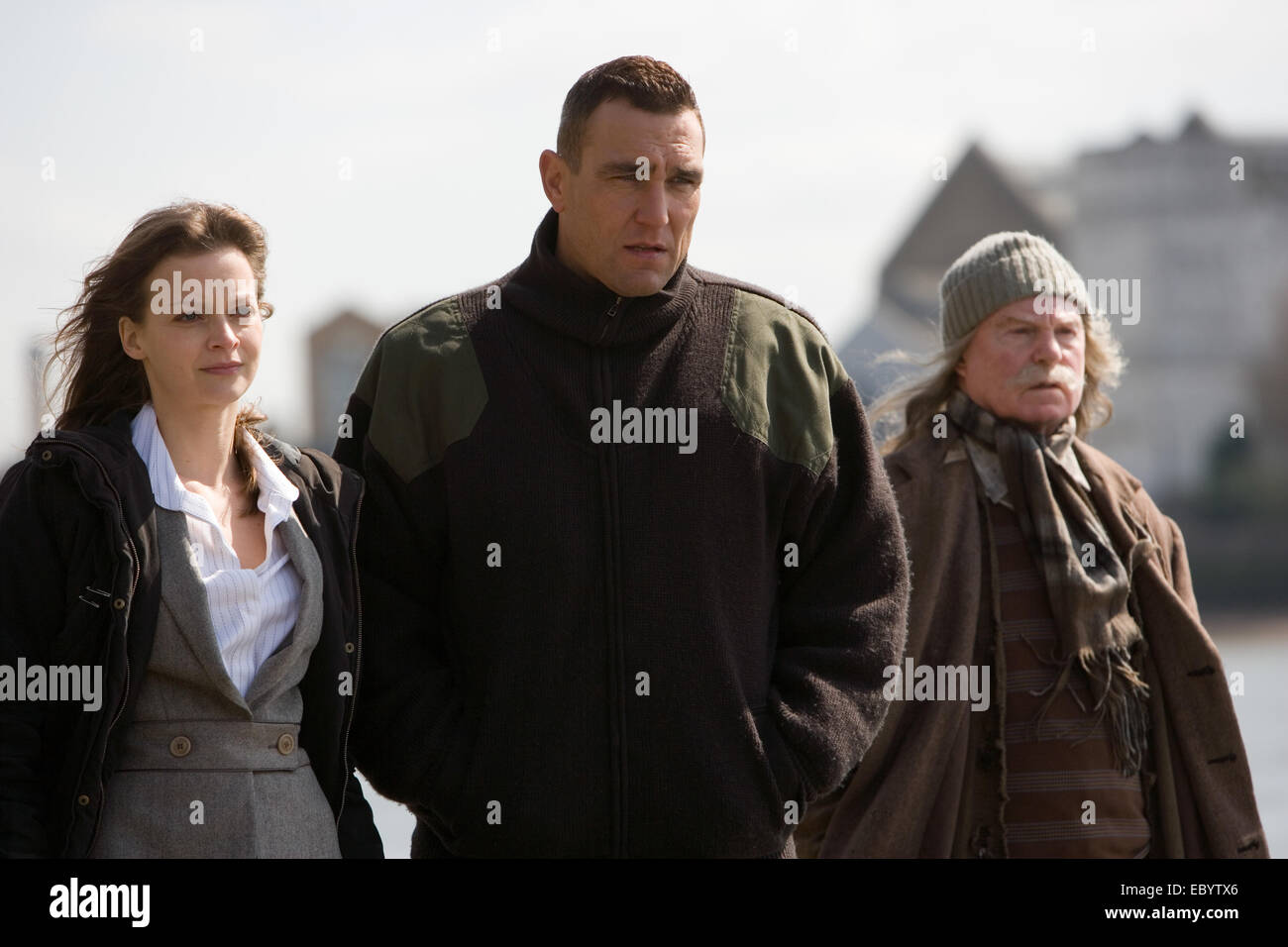 Vinnie Jones Julie Cox and Derek Jacobi on the set of 'The Riddle ...