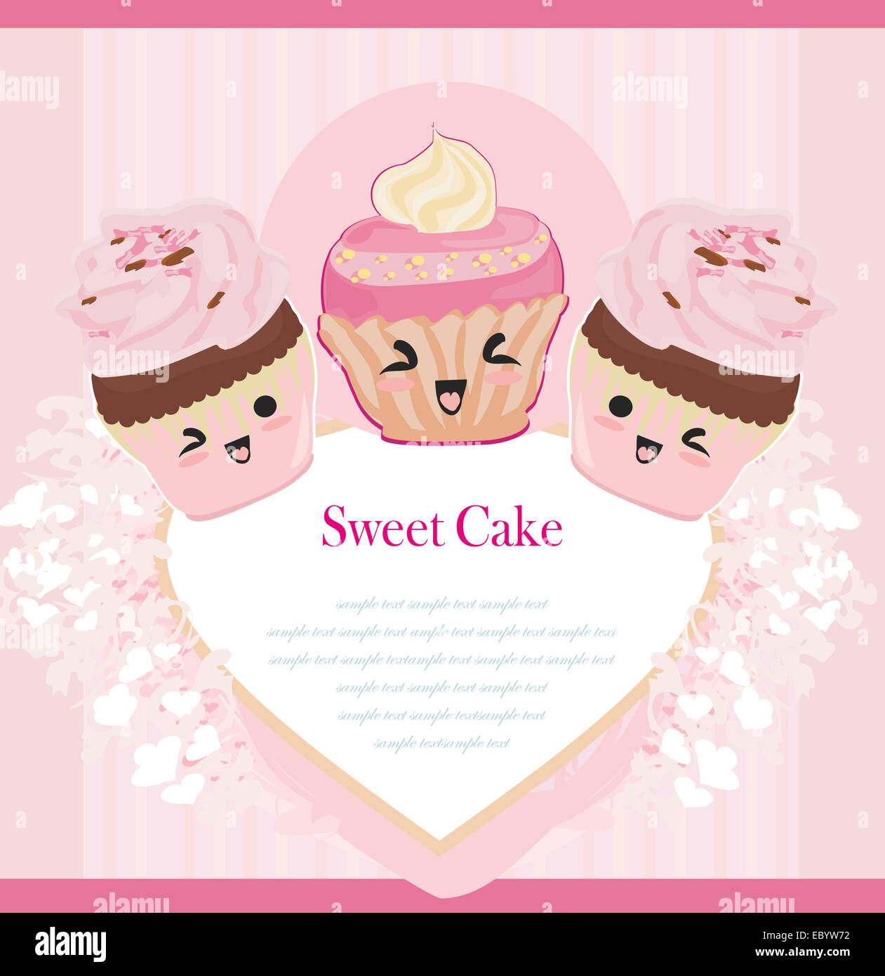 Cute Cupcakes card Stock Photo - Alamy