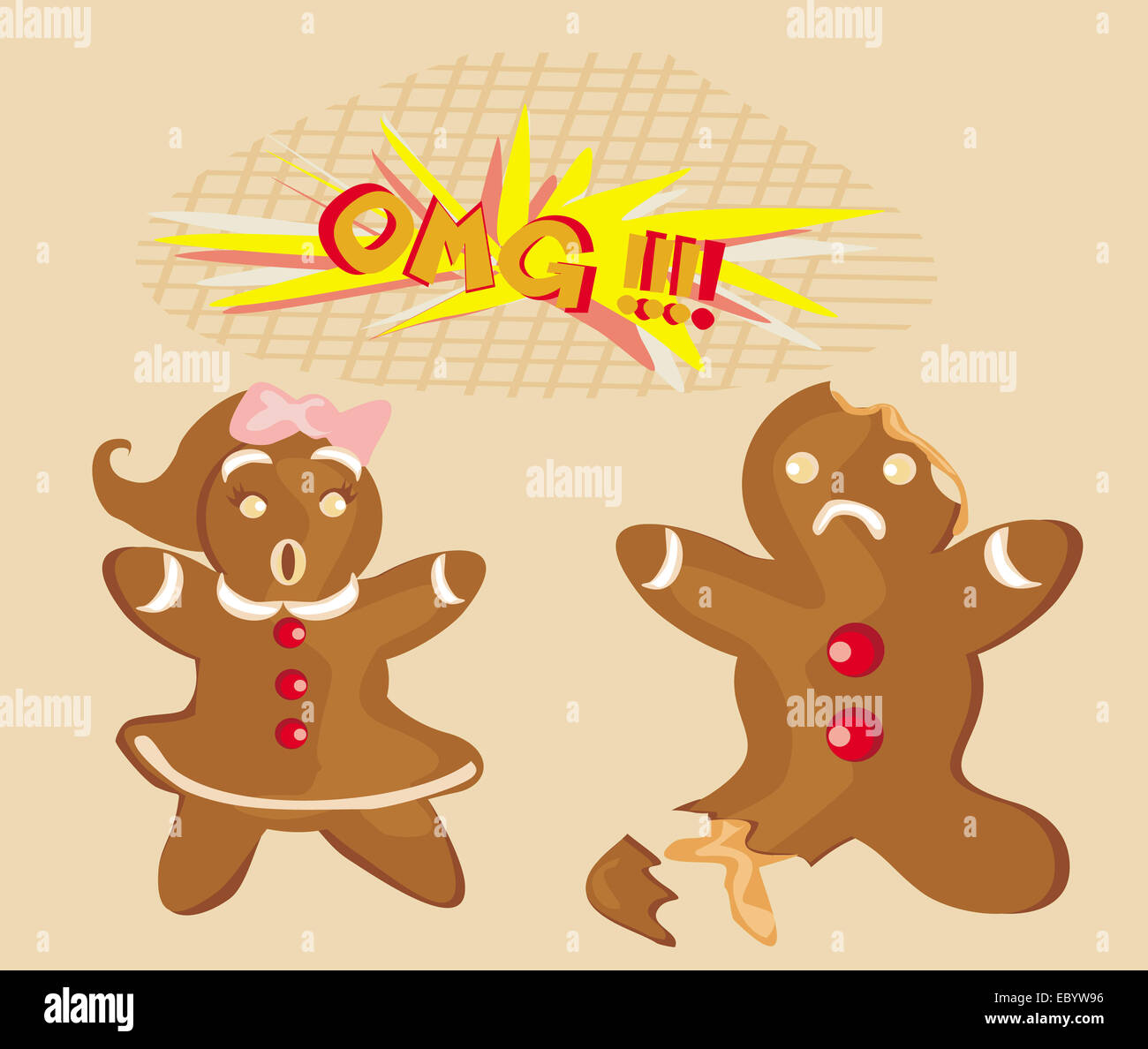 Bitten gingerbread man Stock Photo - Alamy