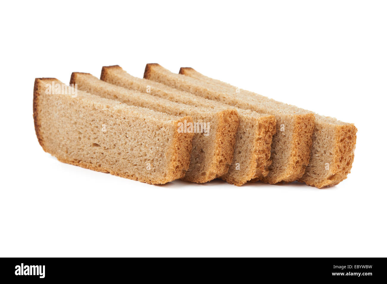 Five slices of rye bread isolated on white Stock Photo - Alamy