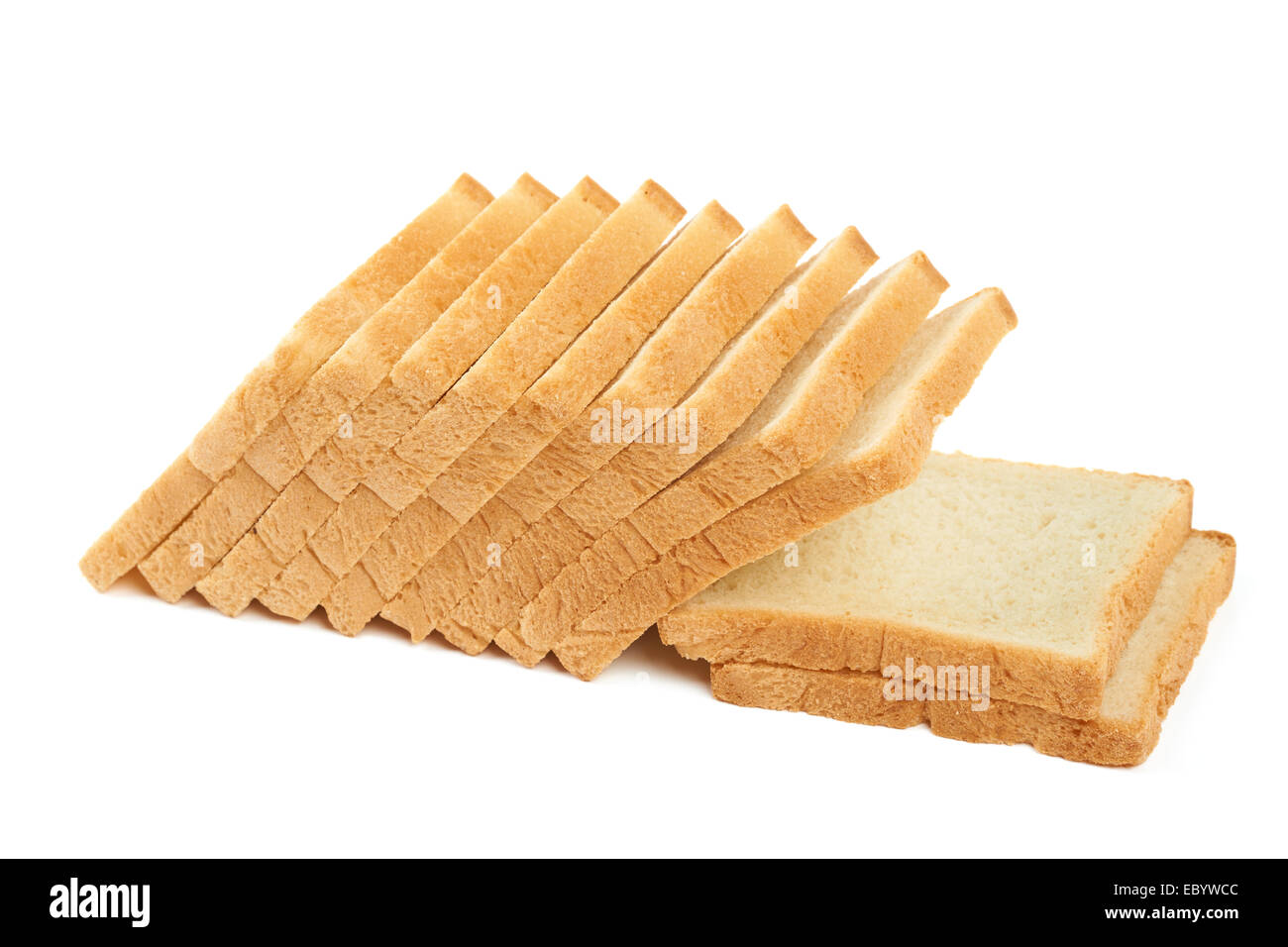 Slices of white bread for toasts isolated Stock Photo - Alamy