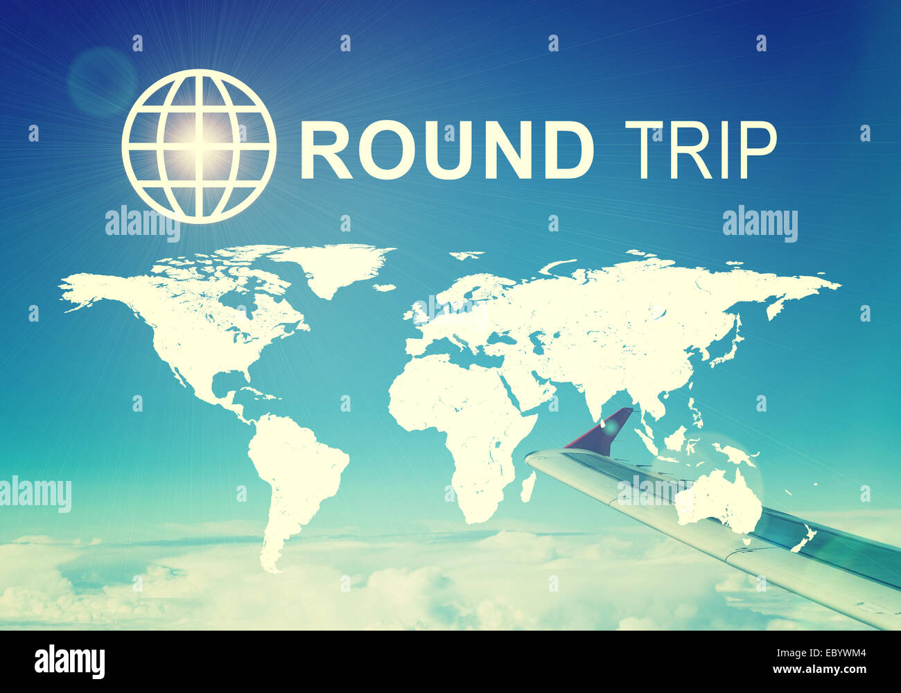 Round Trip header Stock Photo - Alamy