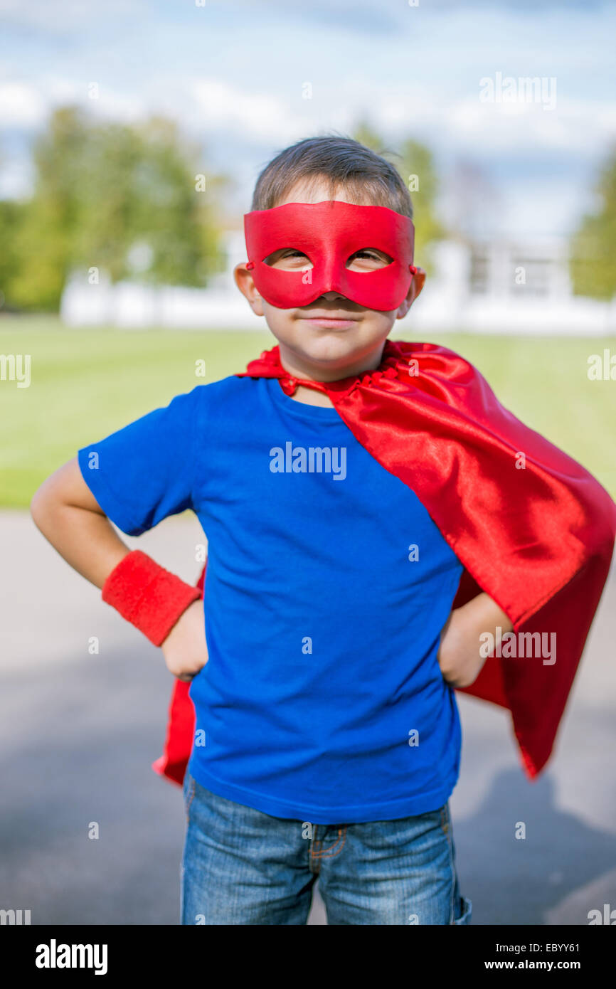 Boy dressed in cape mask hi-res stock photography and images - Alamy