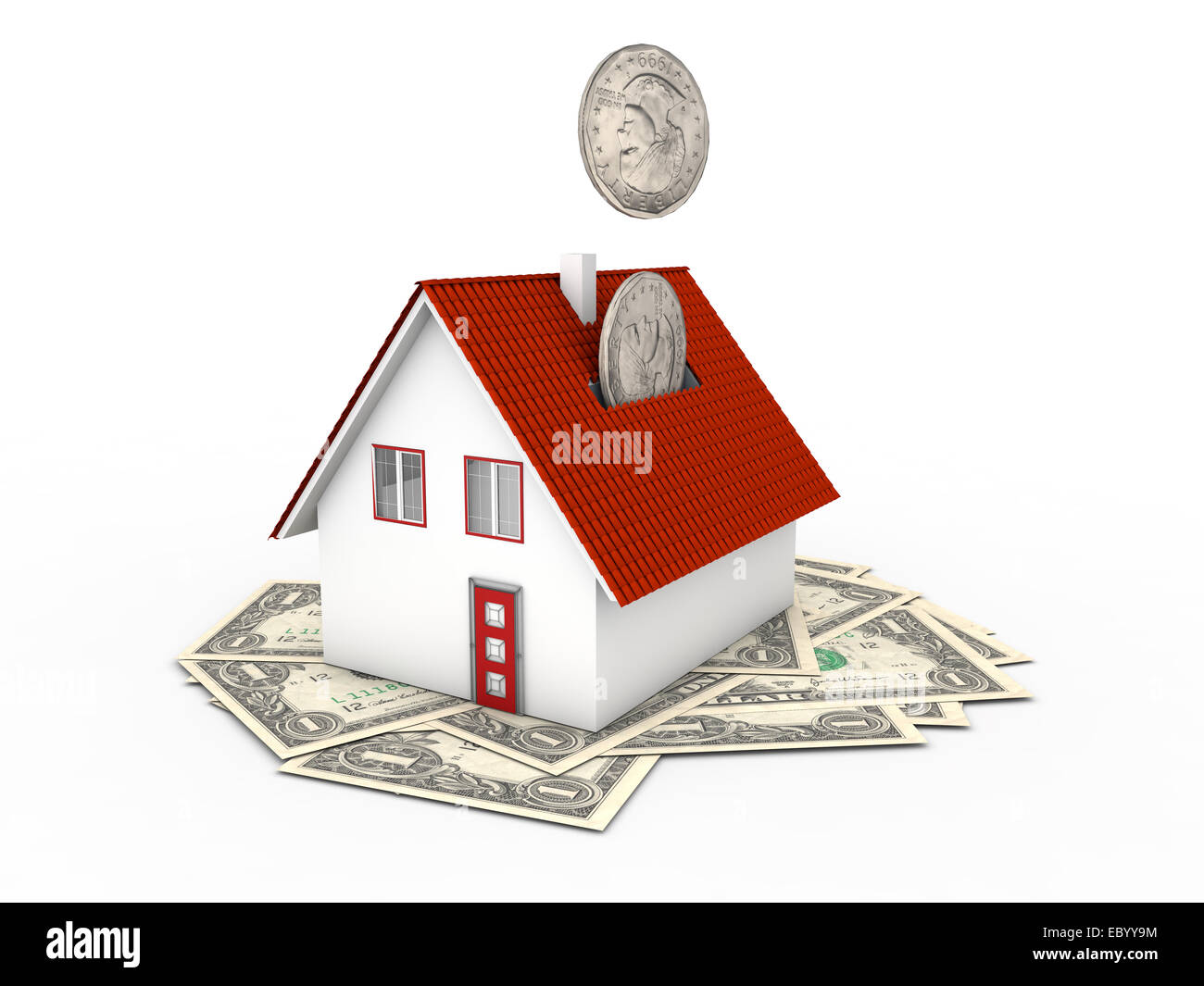 Dollar bills concept falling Cut Out Stock Images & Pictures - Alamy