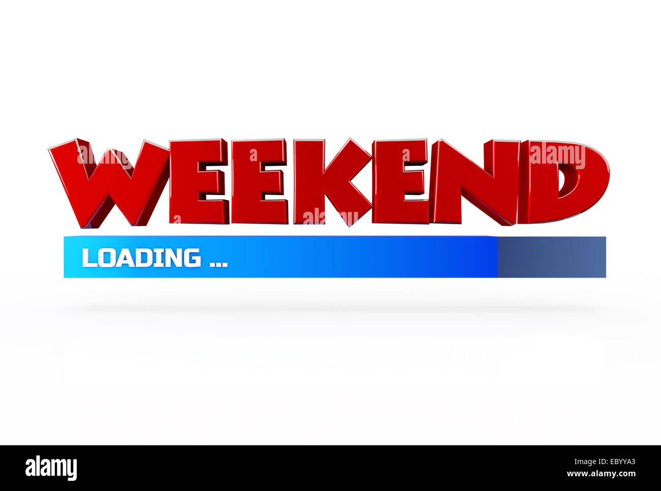 Weekend loading 3D on white background Stock Photo - Alamy