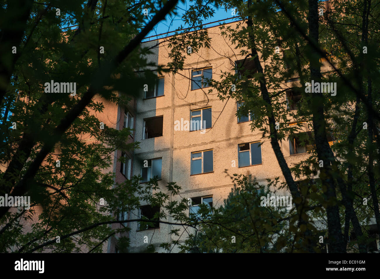 block of flats in Pripyat abandoned city, Chernobyl Exclusion Zone ...