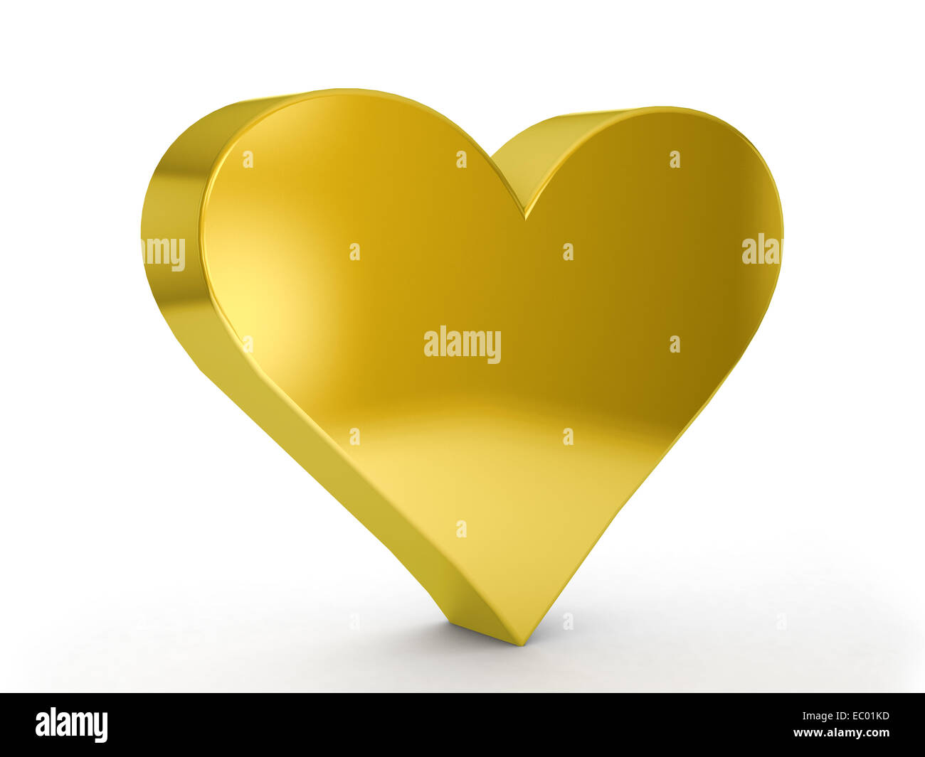 Gold heart symbol on a white background Stock Photo - Alamy