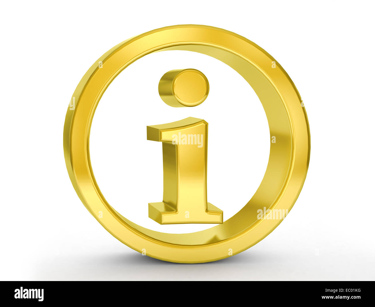 Gold info symbol on a white background Stock Photo - Alamy