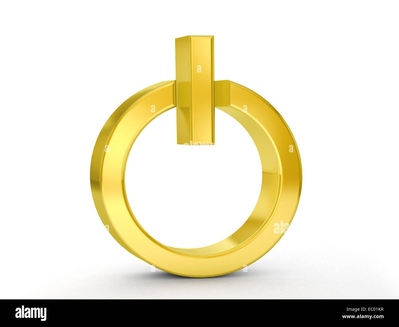 Gold power symbol on a white background Stock Photo - Alamy