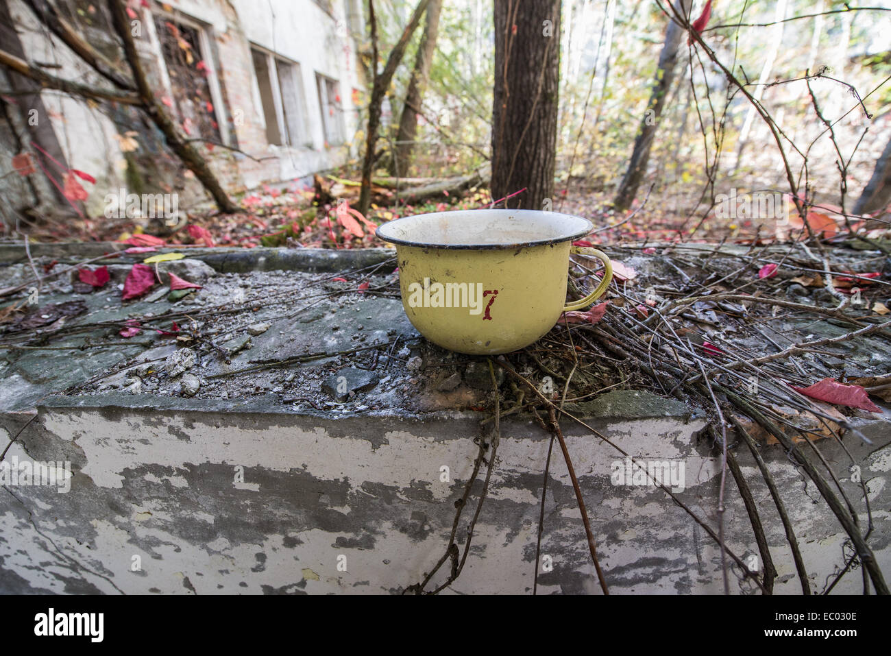 yellow metal potty in kindergarten "Cheburashka" in Pripyat abandoned ...