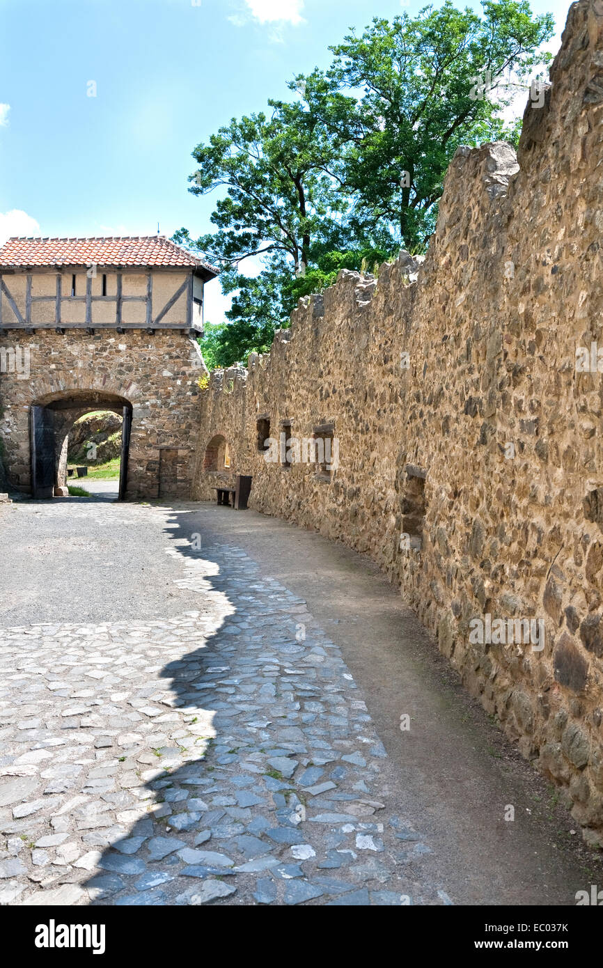 Part of the castle wall at "Festung Regenstein" Germany Stock Photo - Alamy
