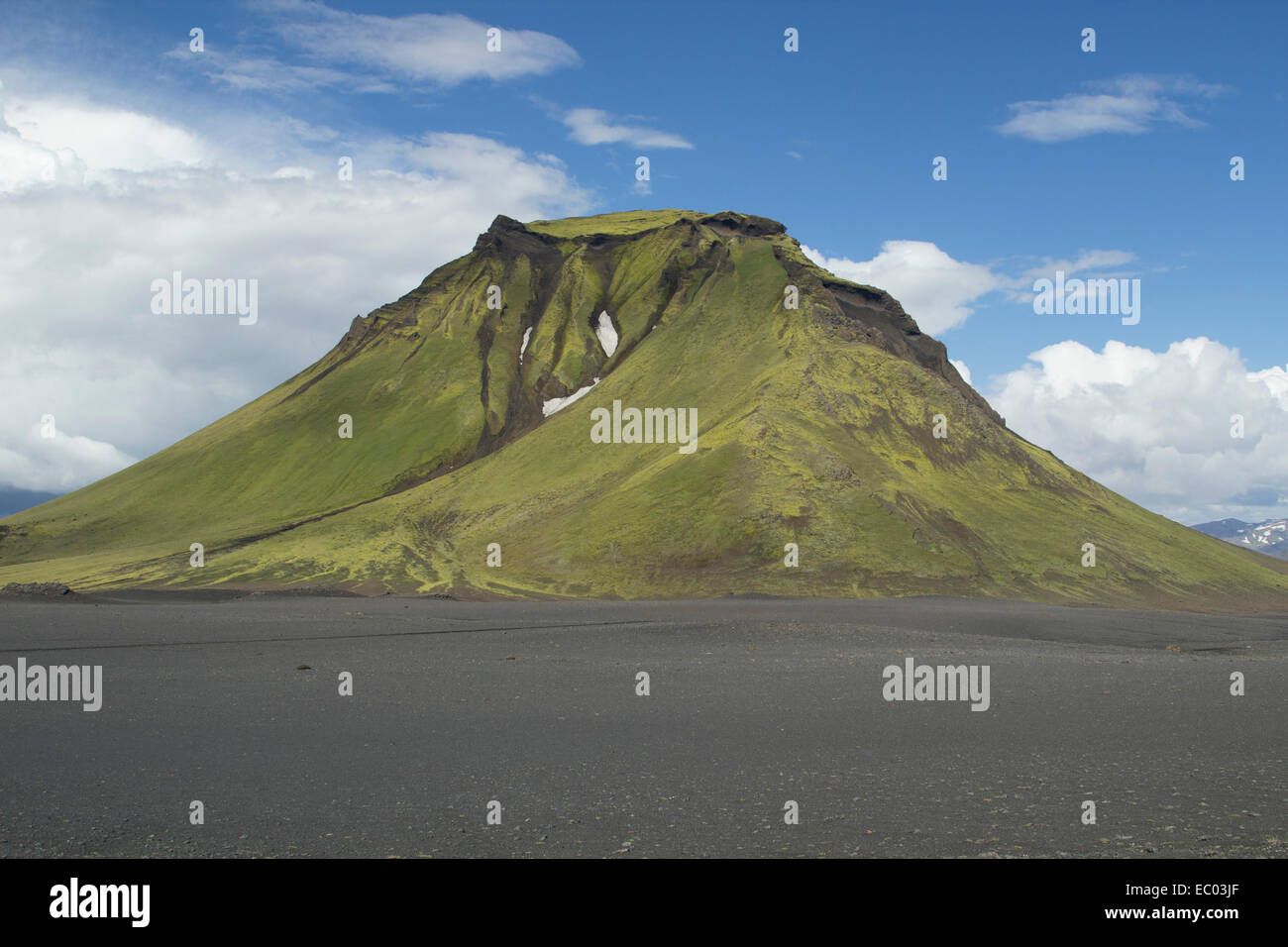 Icelandic volcano in lava desert Stock Photo - Alamy