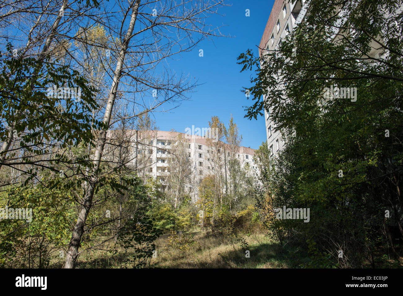 block of flats on Heroes of Stalingrad Street in Pripyat abandoned city ...