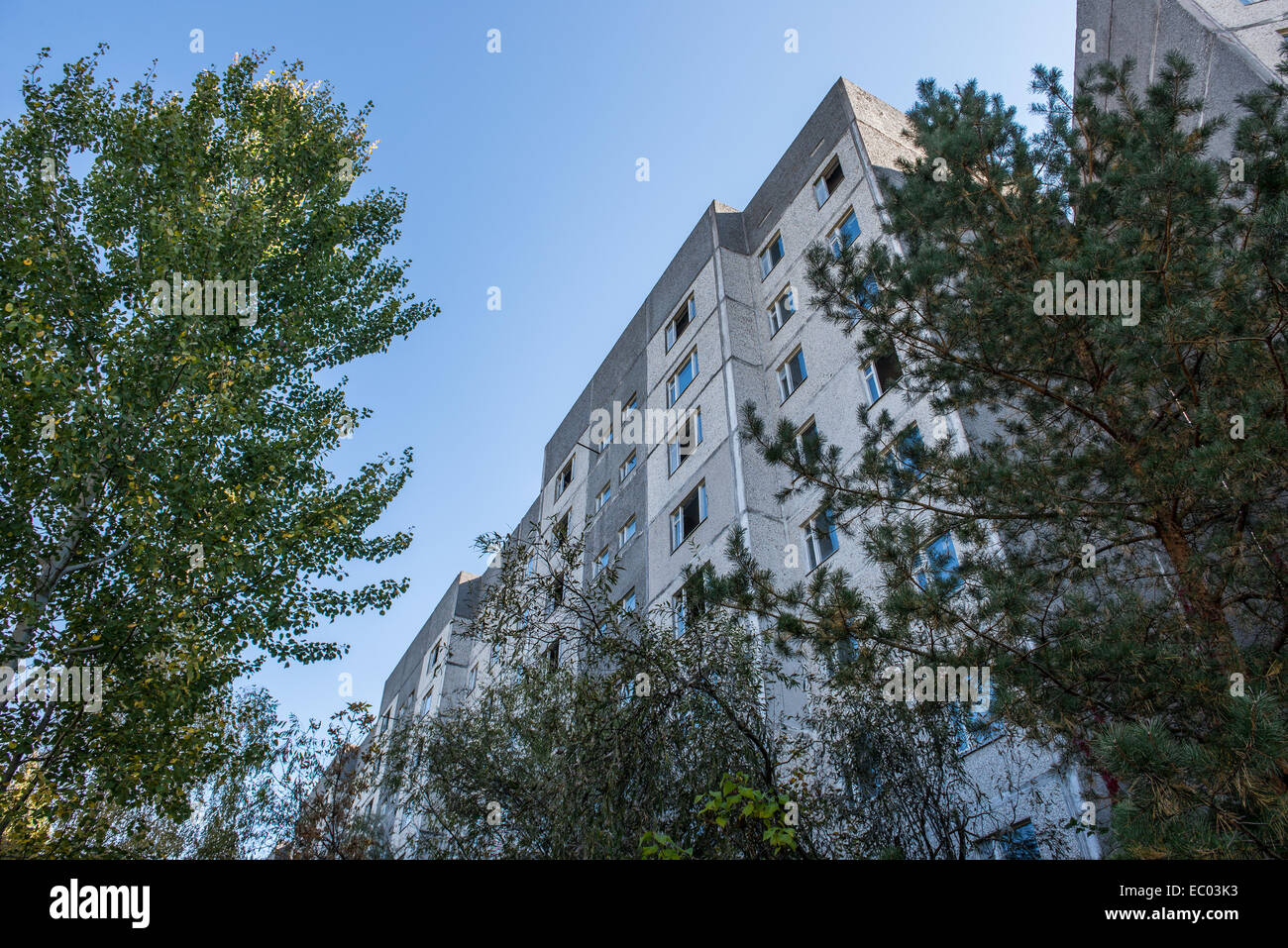 block of flats in Pripyat abandoned city, Chernobyl Exclusion Zone ...