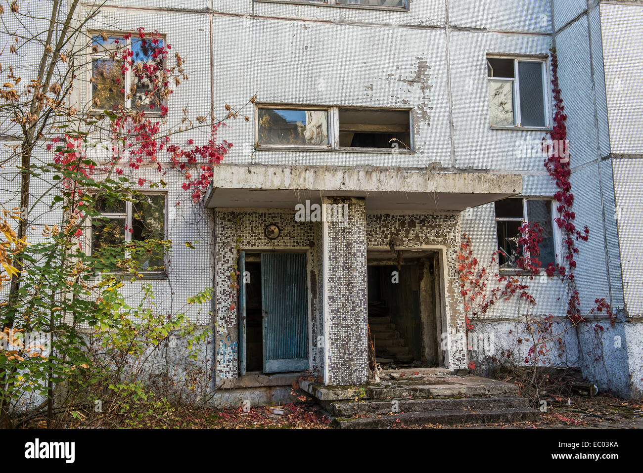 block of flats on Heroes of Stalingrad Street in Pripyat abandoned city ...