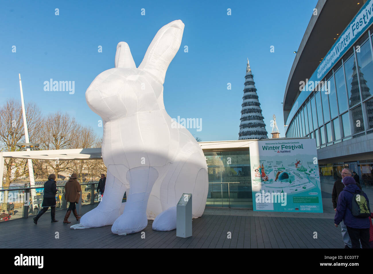 Southbank, London, UK. 6th December 2014. One of the inflated white ...