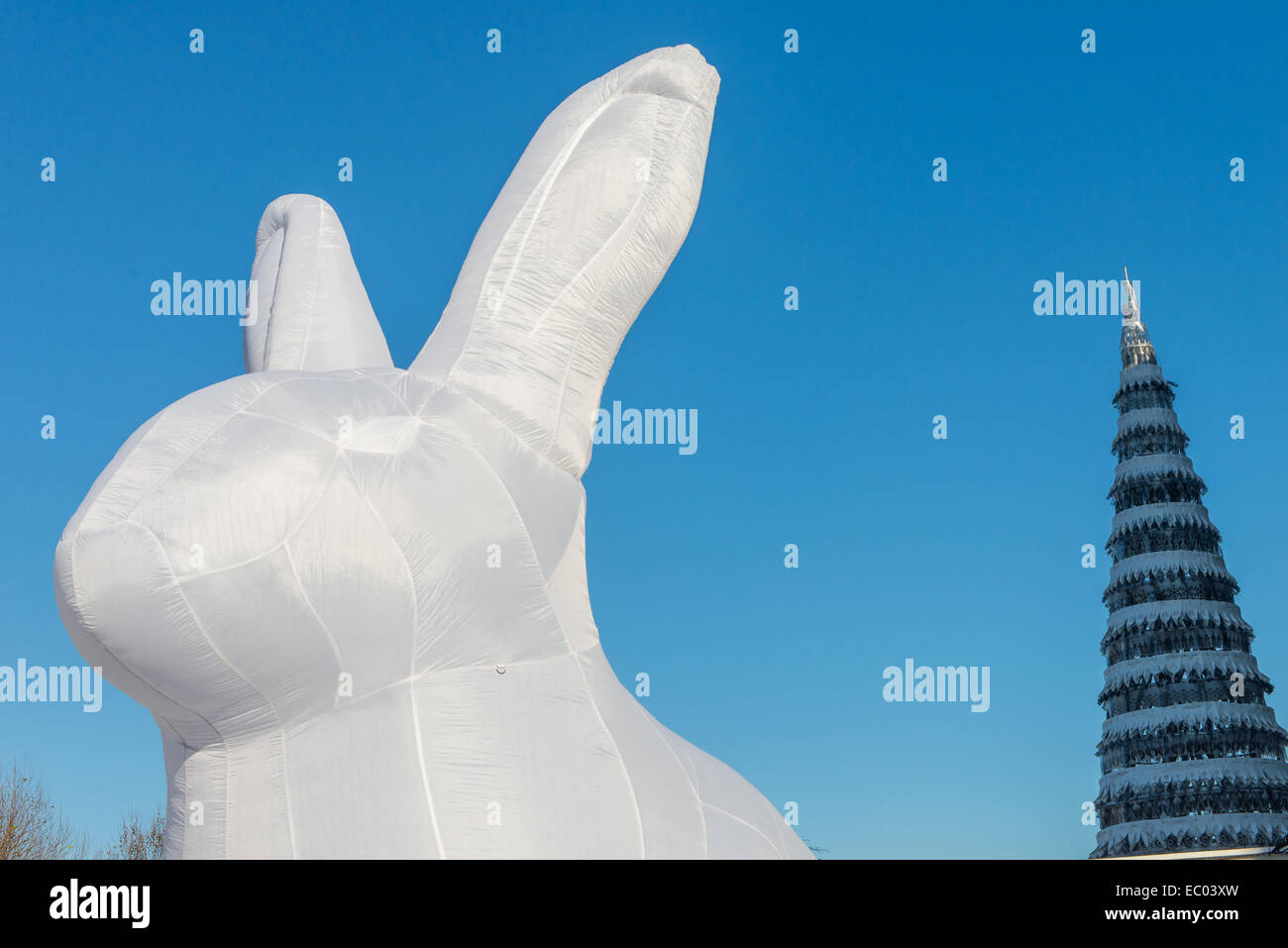 Southbank, London, UK. 6th December 2014. One of the inflated white ...