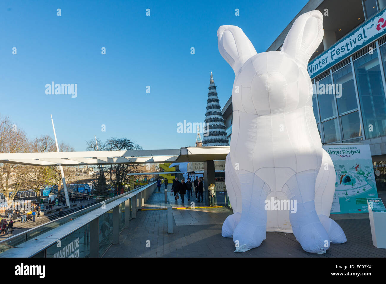 Southbank, London, UK. 6th December 2014. One of the inflated white ...
