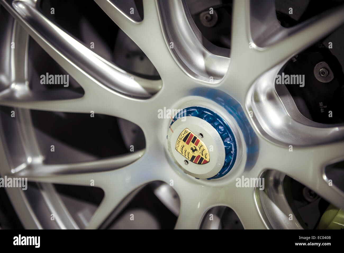 Alloy Wheel of Porsche Race Car with Porsche Logo Stock Photo - Alamy