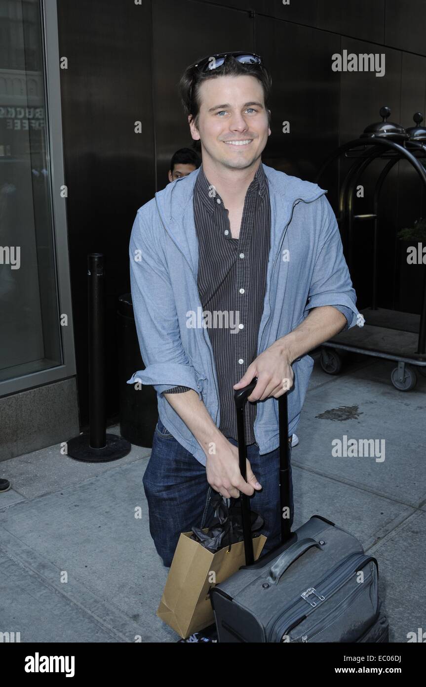Jason Ritter leaving his hotel in Manhattan Featuring: Jason Ritter ...