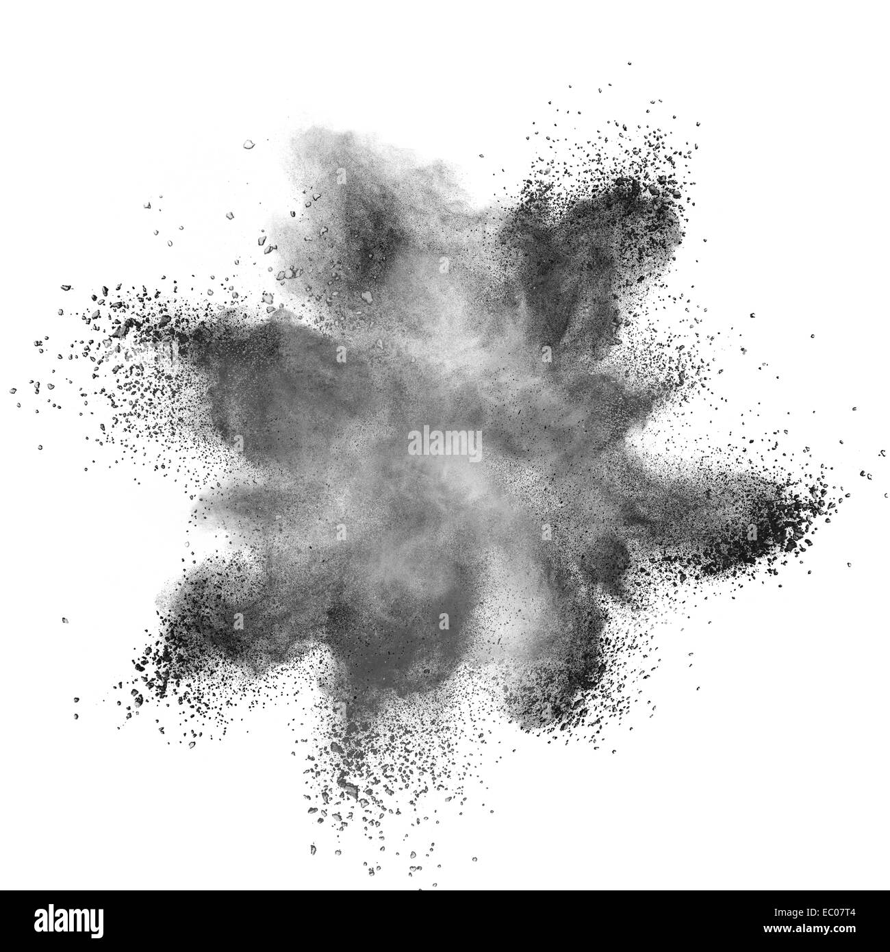 White powder explosion isolated on black background Stock Photo - Alamy