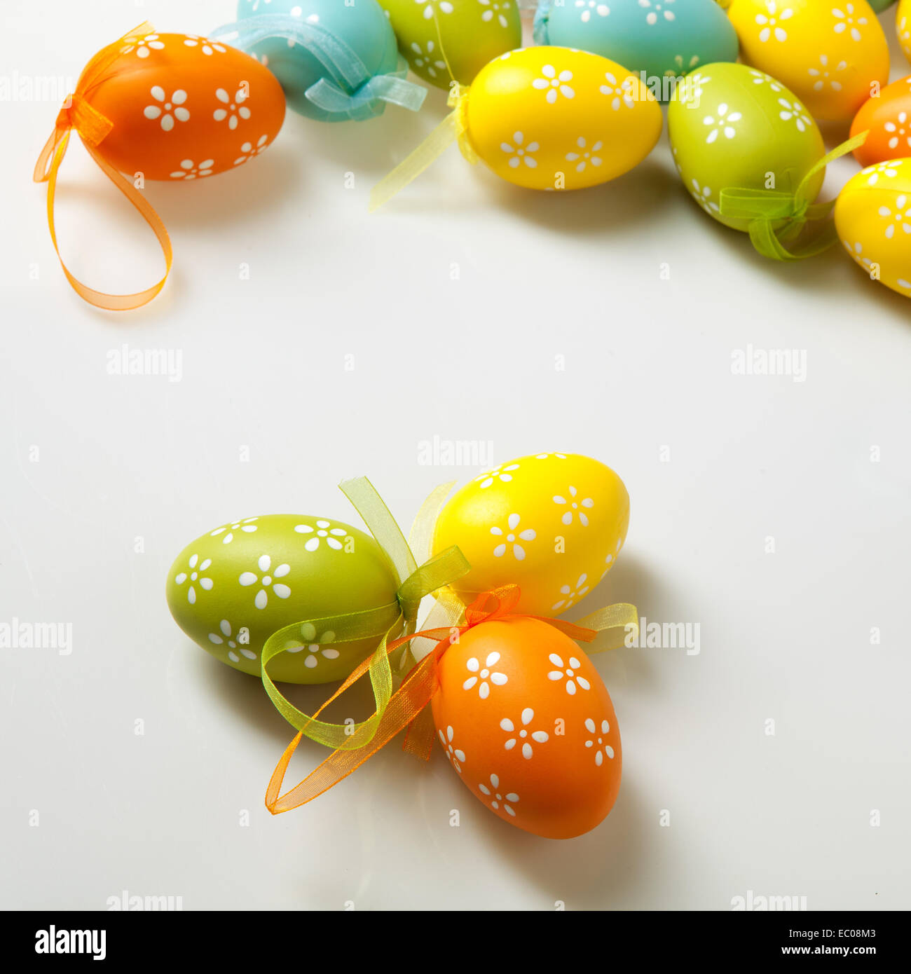 color easter eggs on white Stock Photo - Alamy