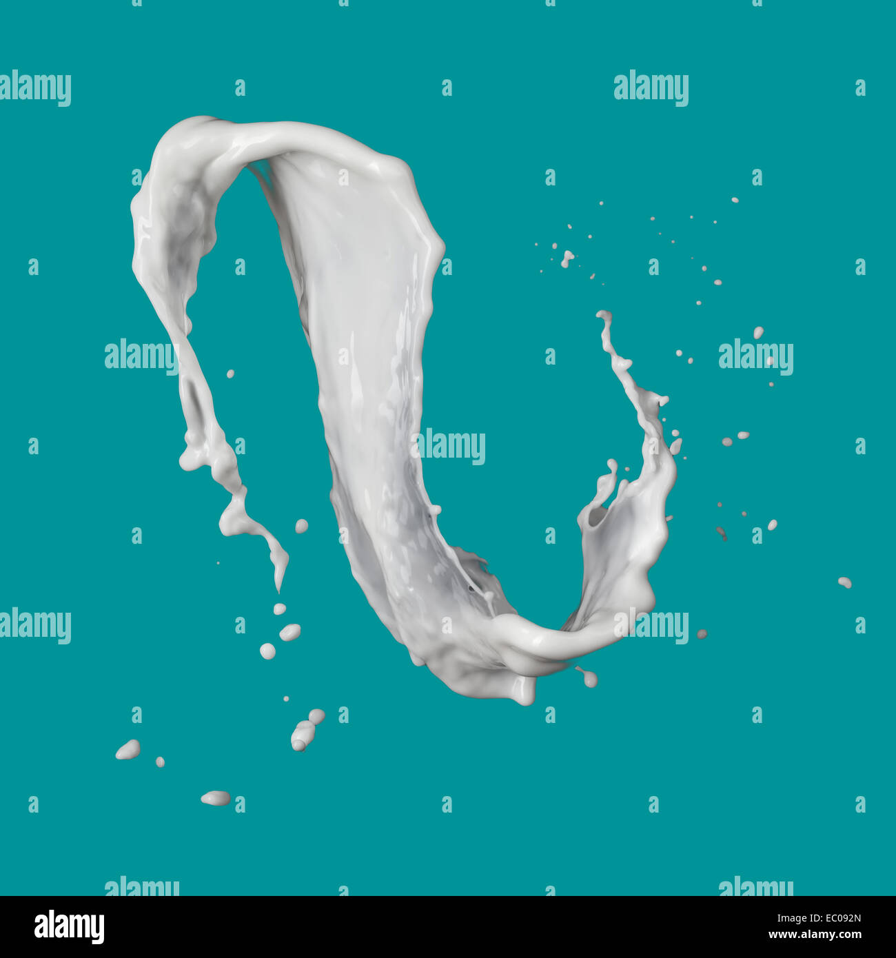 milk splash isolated on blue background Stock Photo - Alamy