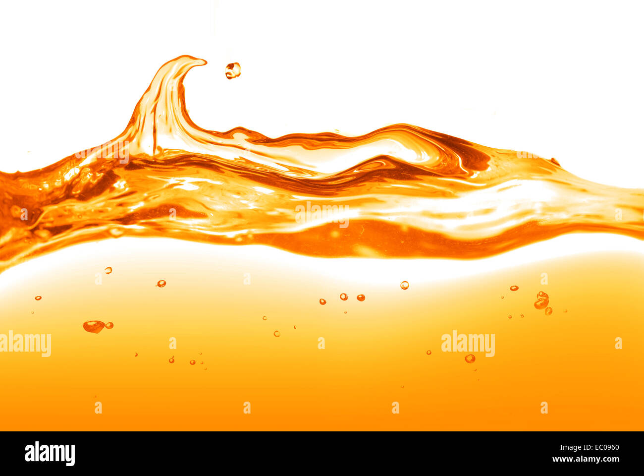 orange water splash isolated on white Stock Photo - Alamy