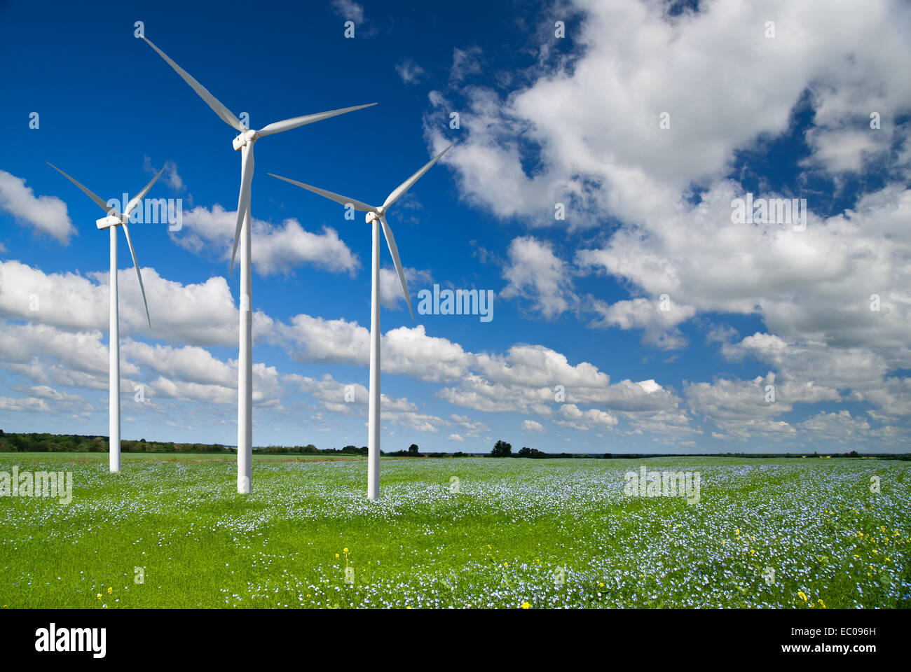 Wind generator turbine on spring landscape Stock Photo - Alamy